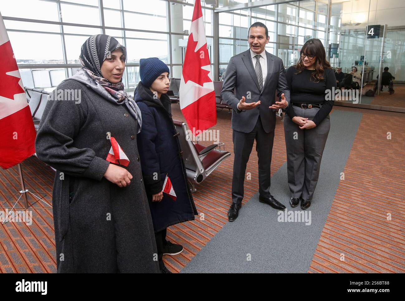 Winnipeg, Canada. 16th Jan, 2025. Manitoba Premier Wab Kinew and his ...