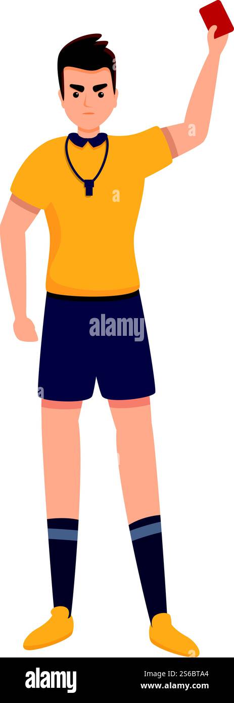 Referee show red card icon. Cartoon of referee show red card vector ...