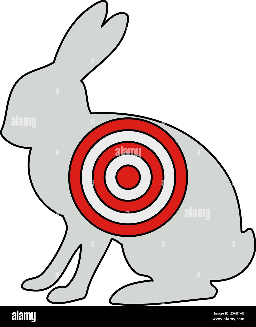 Icon Of Hare Silhouette With Target Editable Outline With Color Fill Design Vector