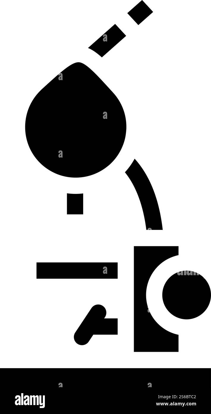 biology microscope glyph icon vector. biology microscope sign. isolated contour symbol black ...