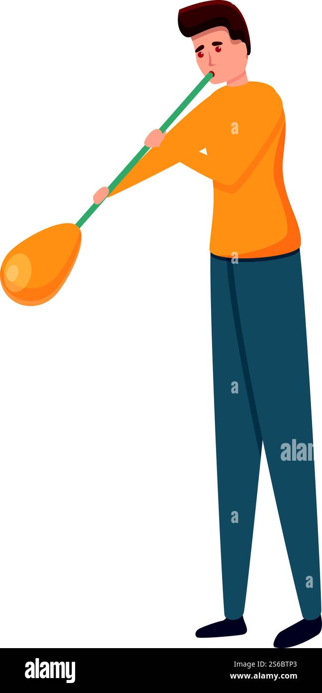 Glass blower icon. Cartoon of glass blower vector icon for web design ...