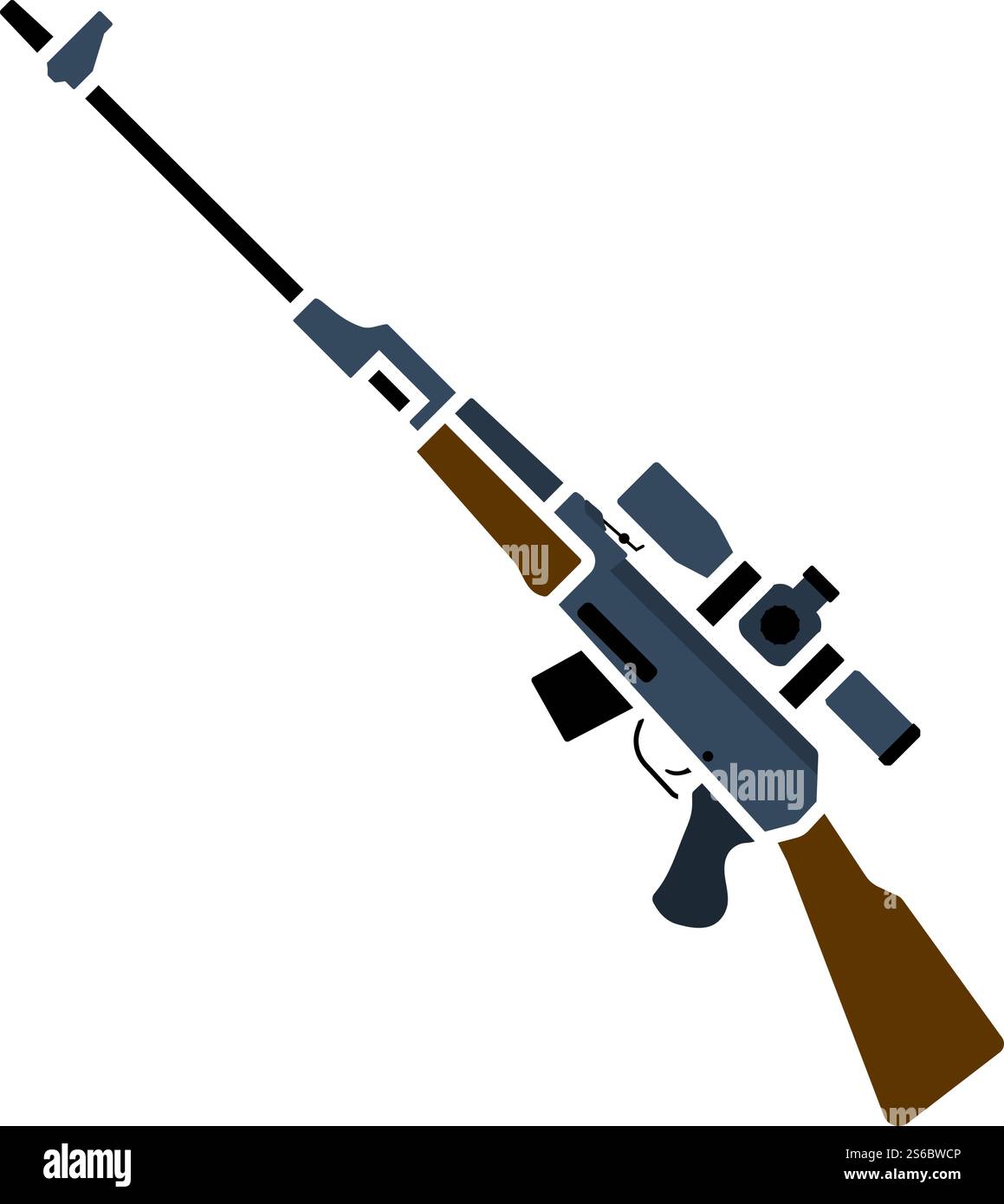 Sniper Rifle Icon. Flat Color Design. Vector Illustration Stock Vector ...