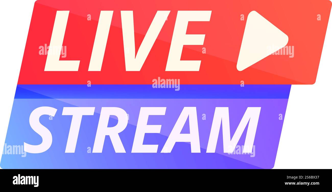 Live stream material icon. Cartoon of live stream material vector icon ...