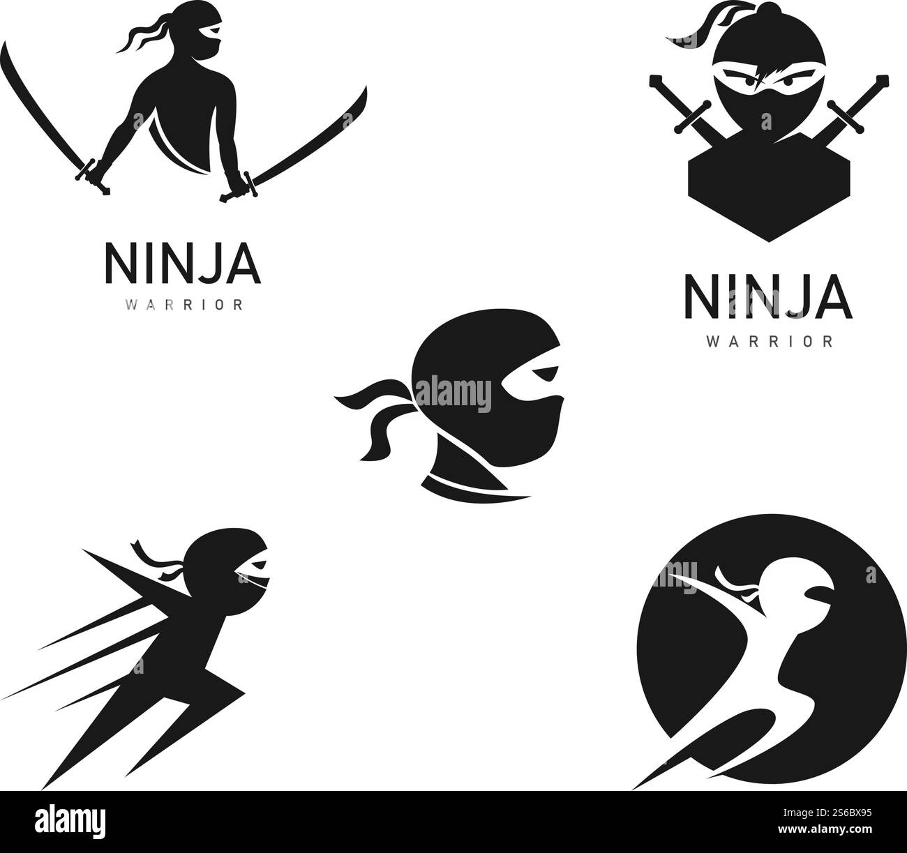 Ninja illustration logo vector template Stock Vector Image & Art - Alamy