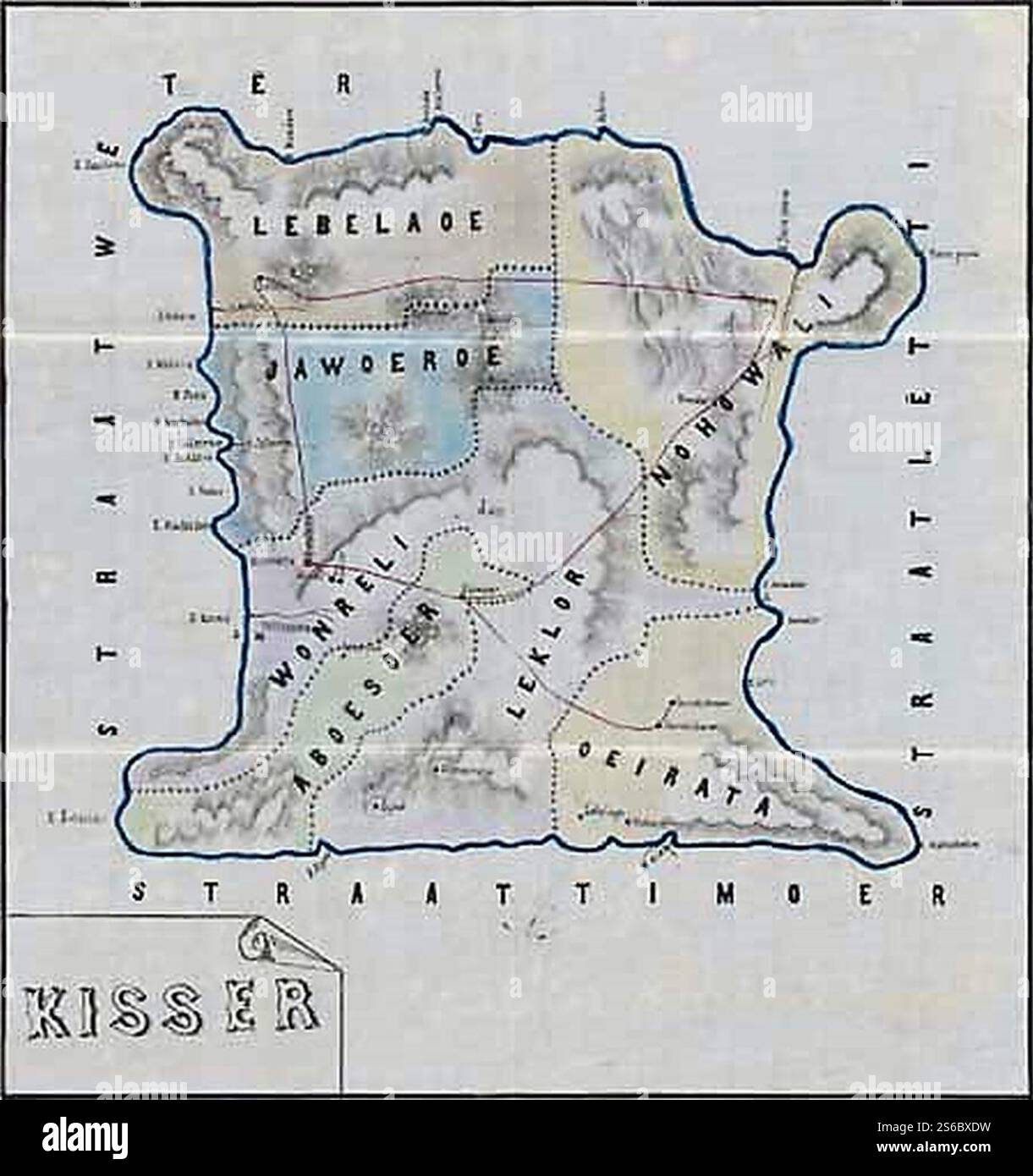 G.P. Rouffaer - Kaart van het eiland Kisar - Map of the island Kisar, Indonesia - enhanced ...
