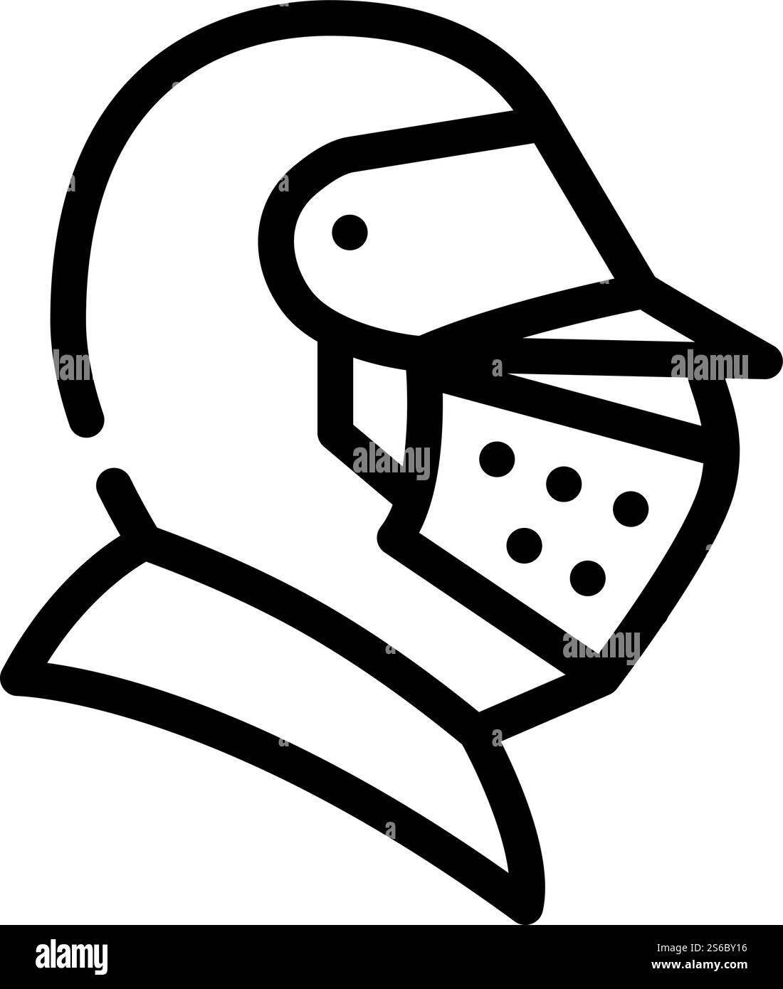 knight helmet line icon vector. knight helmet sign. isolated contour ...
