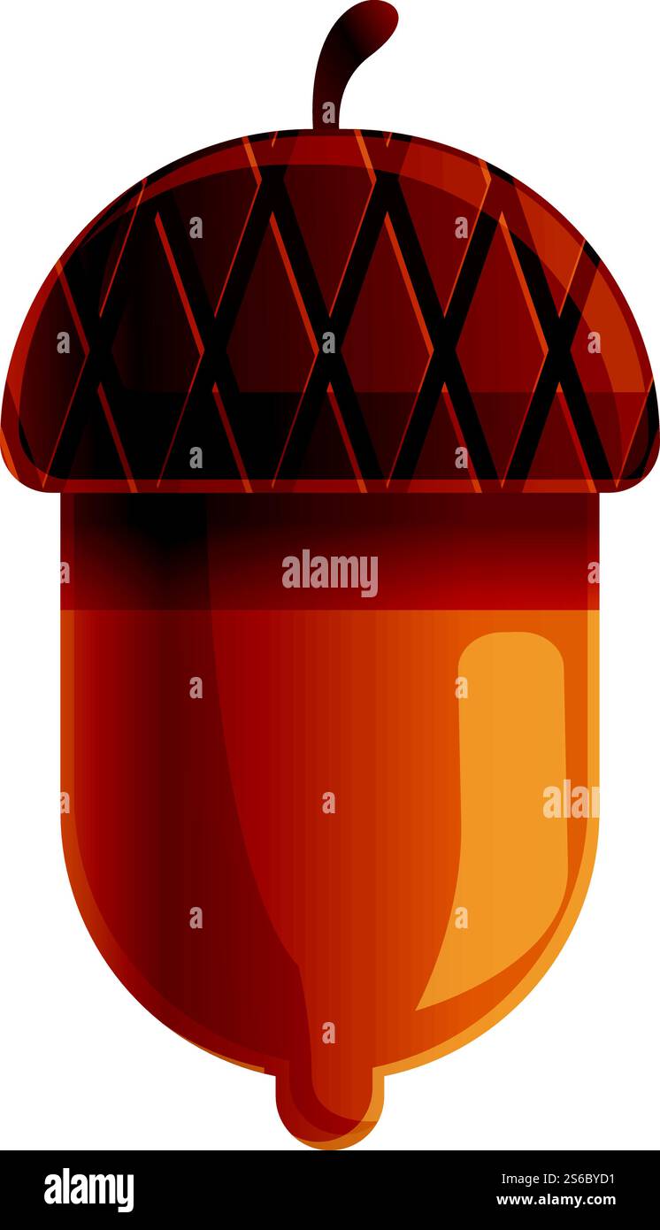 Oak nut icon. Cartoon of oak nut vector icon for web design isolated on ...