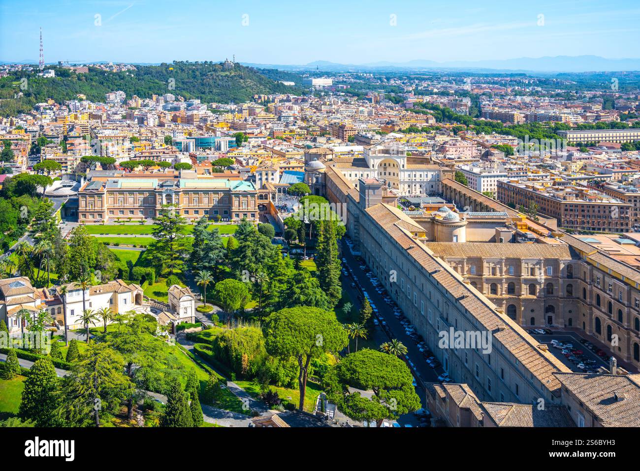 The expansive Vatican Museums and lush gardens are showcased under a ...