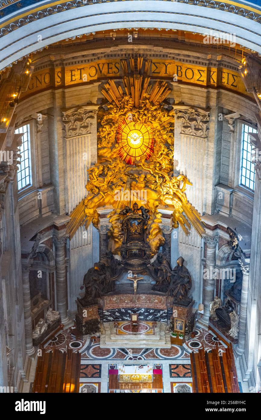 The apse of St. Peter's Basilica showcases the Cathedra of St. Peter ...