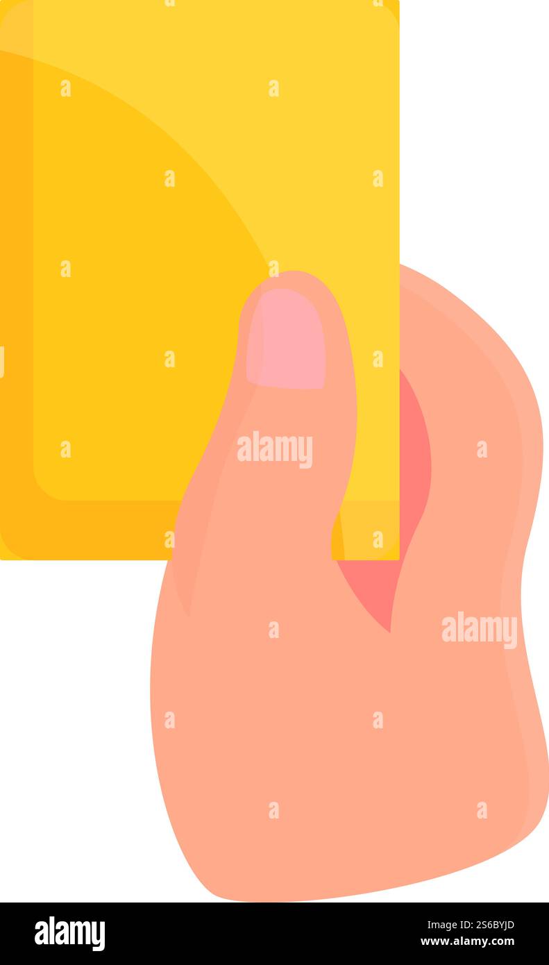 Referee yellow card icon. Cartoon of referee yellow card vector icon ...