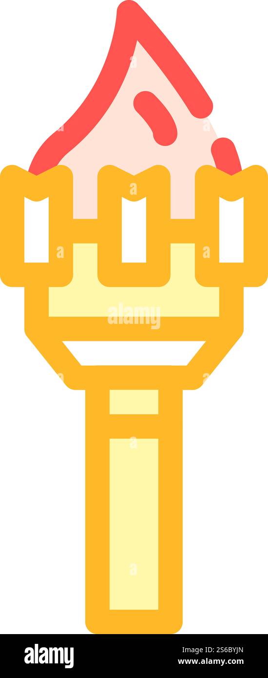 burning torch color icon vector. burning torch sign. isolated symbol ...
