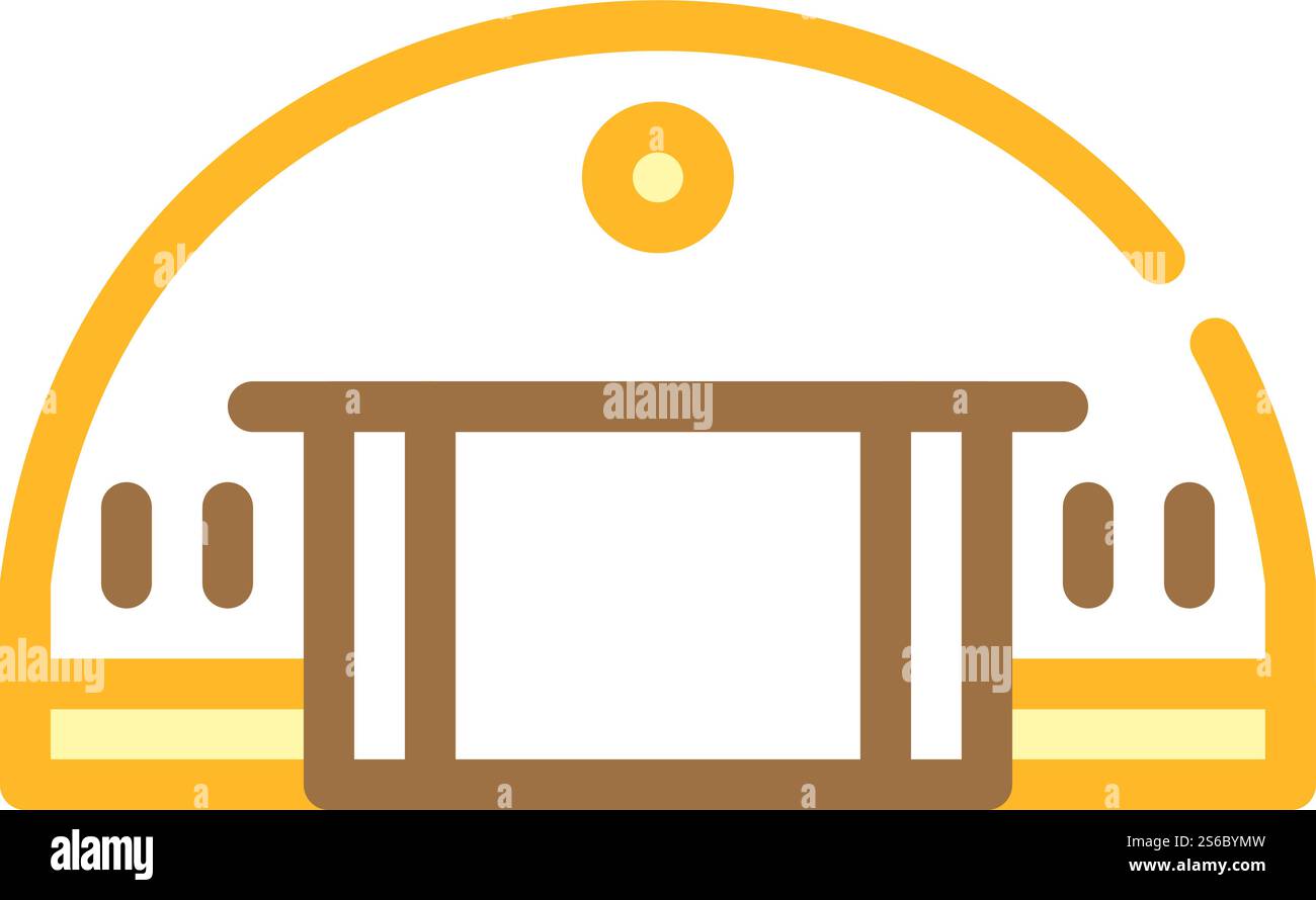 hangar building color icon vector. hangar building sign. isolated ...