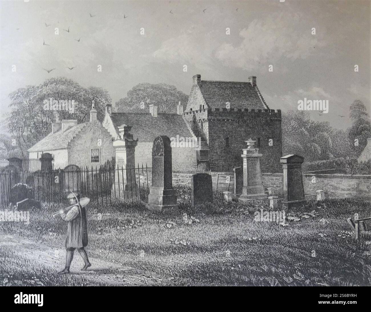 Gavin Hamilton's house and the Abbot's Tower, Mauchline Stock Photo - Alamy