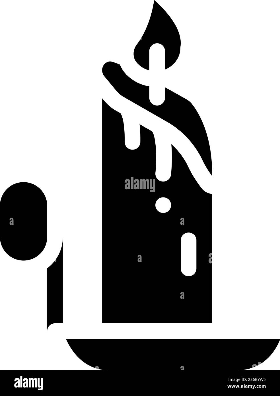 burning candle glyph icon vector. burning candle sign. isolated contour ...