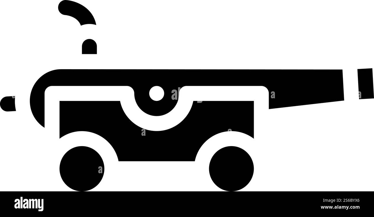 medieval cannon glyph icon vector. medieval cannon sign. isolated ...