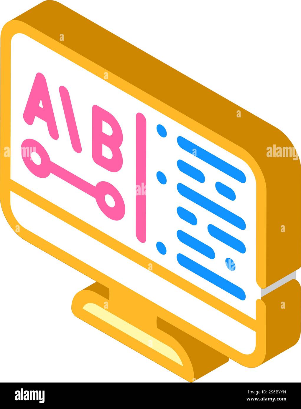 review on computer screen isometric icon vector. review on computer ...