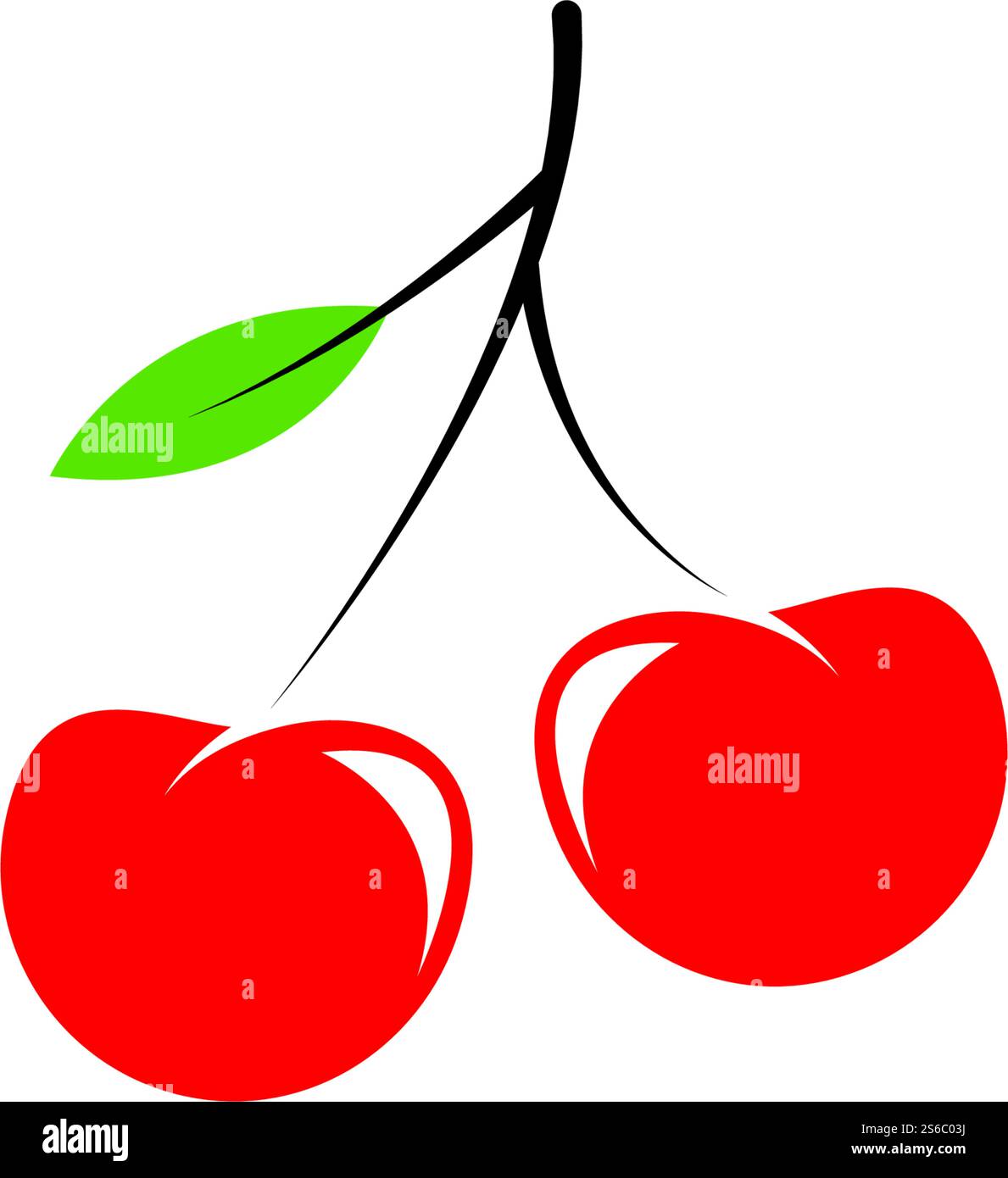 Red Cherry illustration logo vector template Stock Vector Image & Art ...