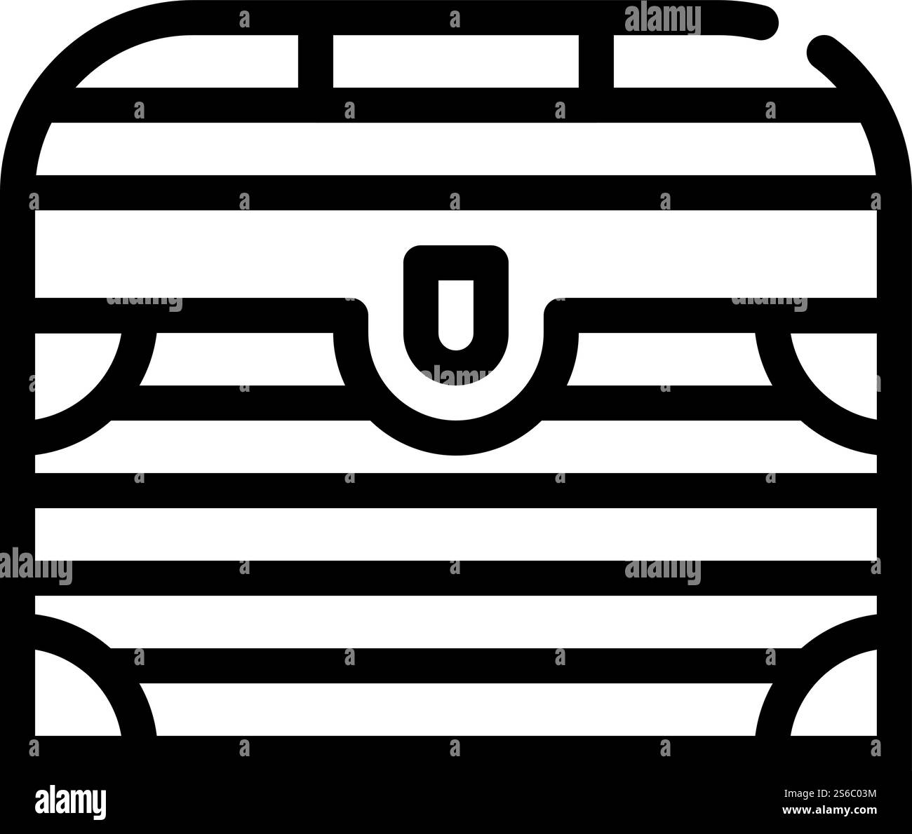 medieval chest line icon vector. medieval chest sign. isolated contour ...