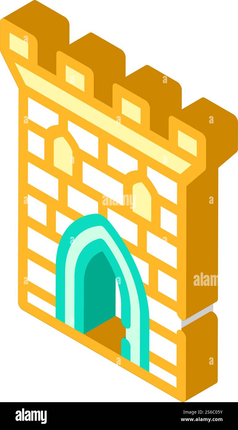 castle tower isometric icon vector. castle tower sign. isolated symbol ...