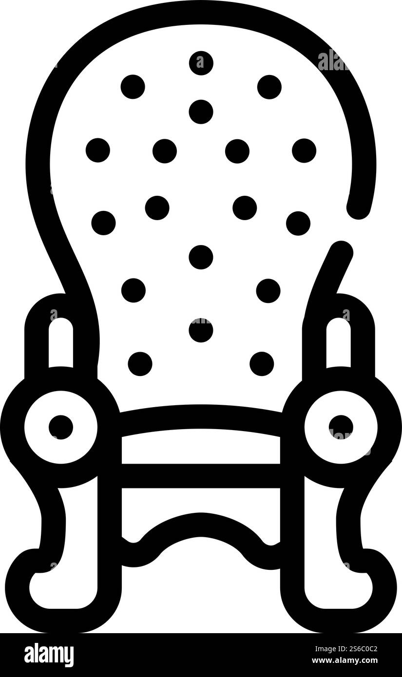 king throne line icon vector. king throne sign. isolated contour symbol ...