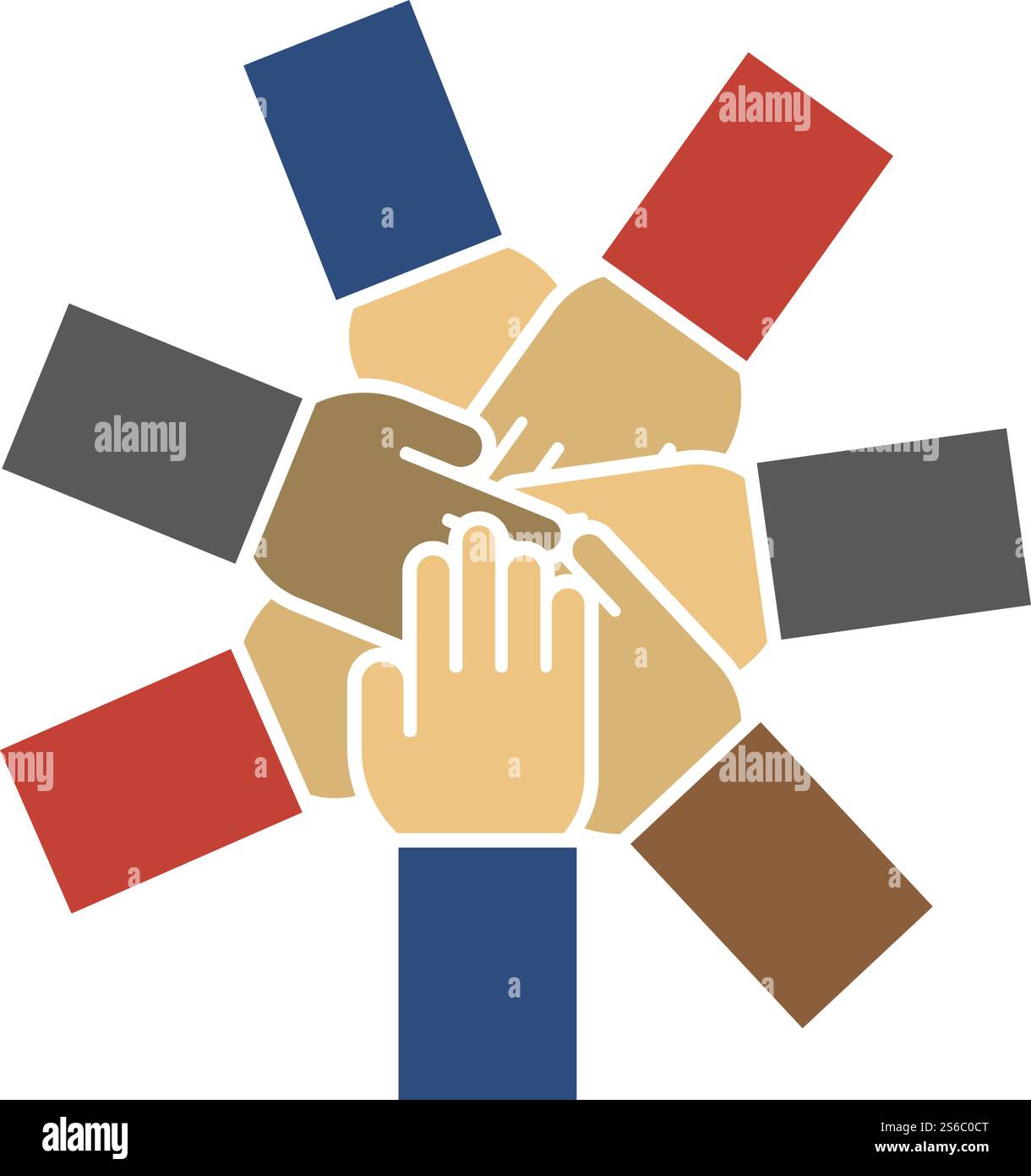 Unity And Teamwork Icon. Flat Color Design. Vector Illustration Stock ...