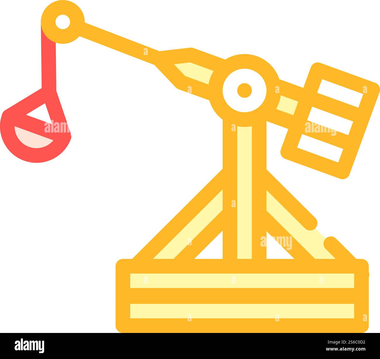 medieval catapult color icon vector. medieval catapult sign. isolated ...