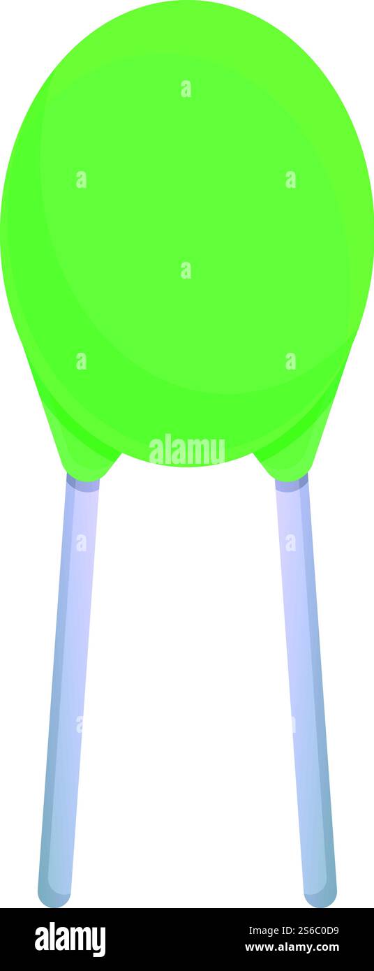 Green capacitor icon. Cartoon of green capacitor vector icon for web ...