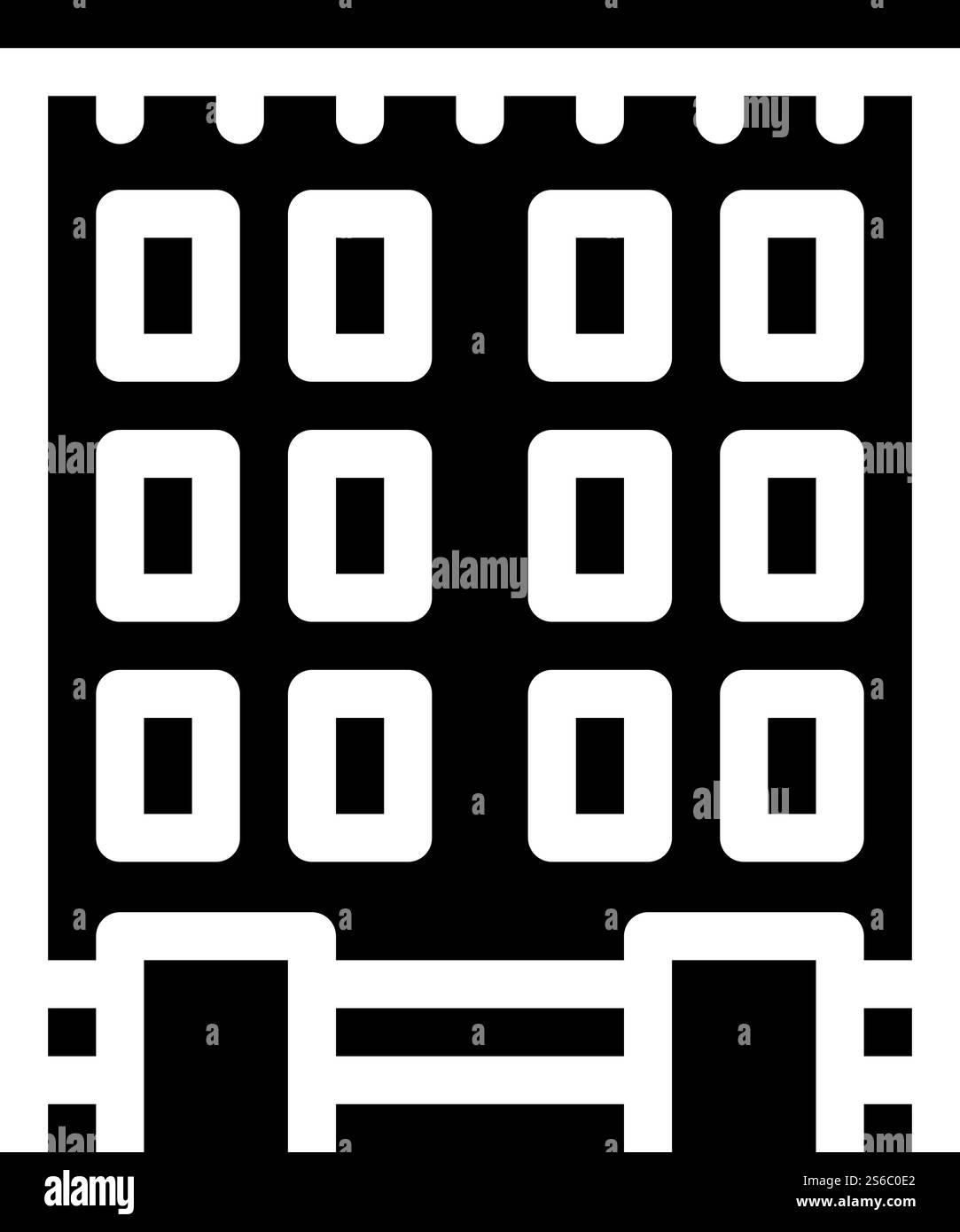 apartment building glyph icon vector. apartment building sign. isolated ...