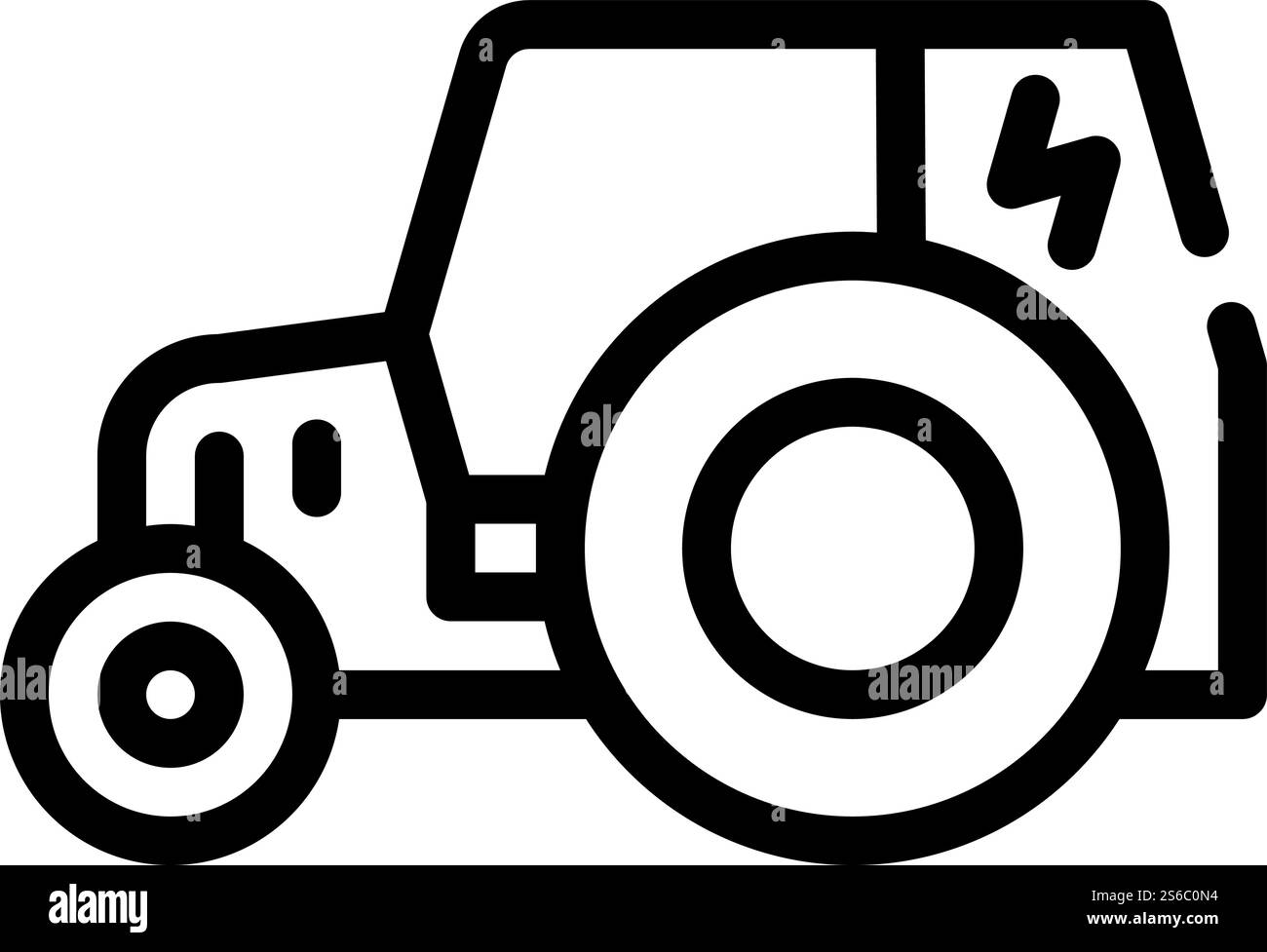 electric tractor line icon vector. electric tractor sign. isolated ...