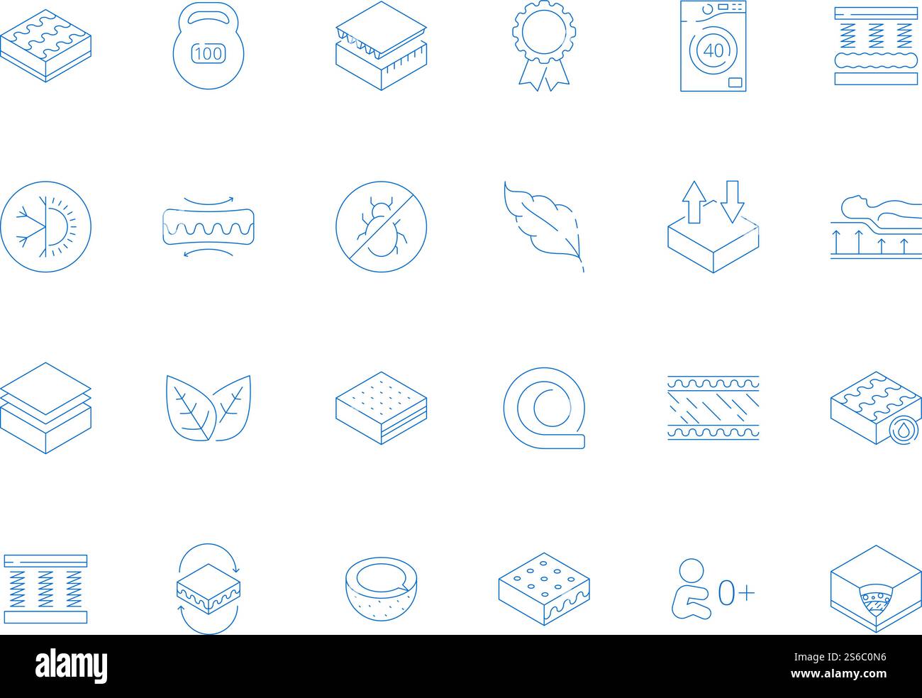 Mattress icon. Comfortable orthopedic anatomical ecological multilayers ...