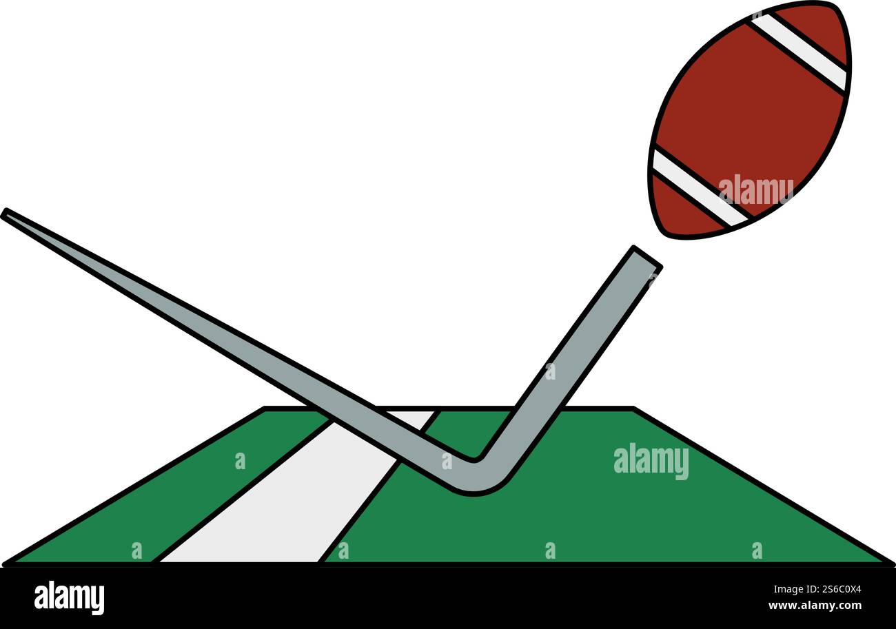 American Football Touchdown Icon. Editable Outline With Color Fill ...