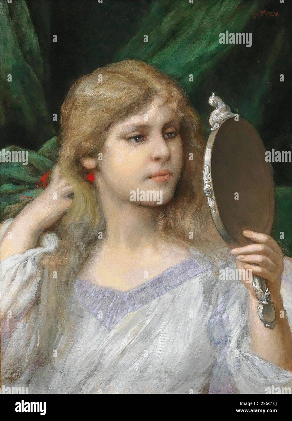 Gabriel Cornelius Ritter von Max - The Mirror Stock Photo - Alamy