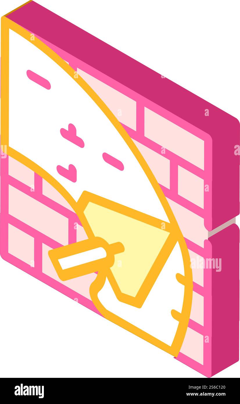 wall plaster isometric icon vector. wall plaster sign. isolated symbol ...