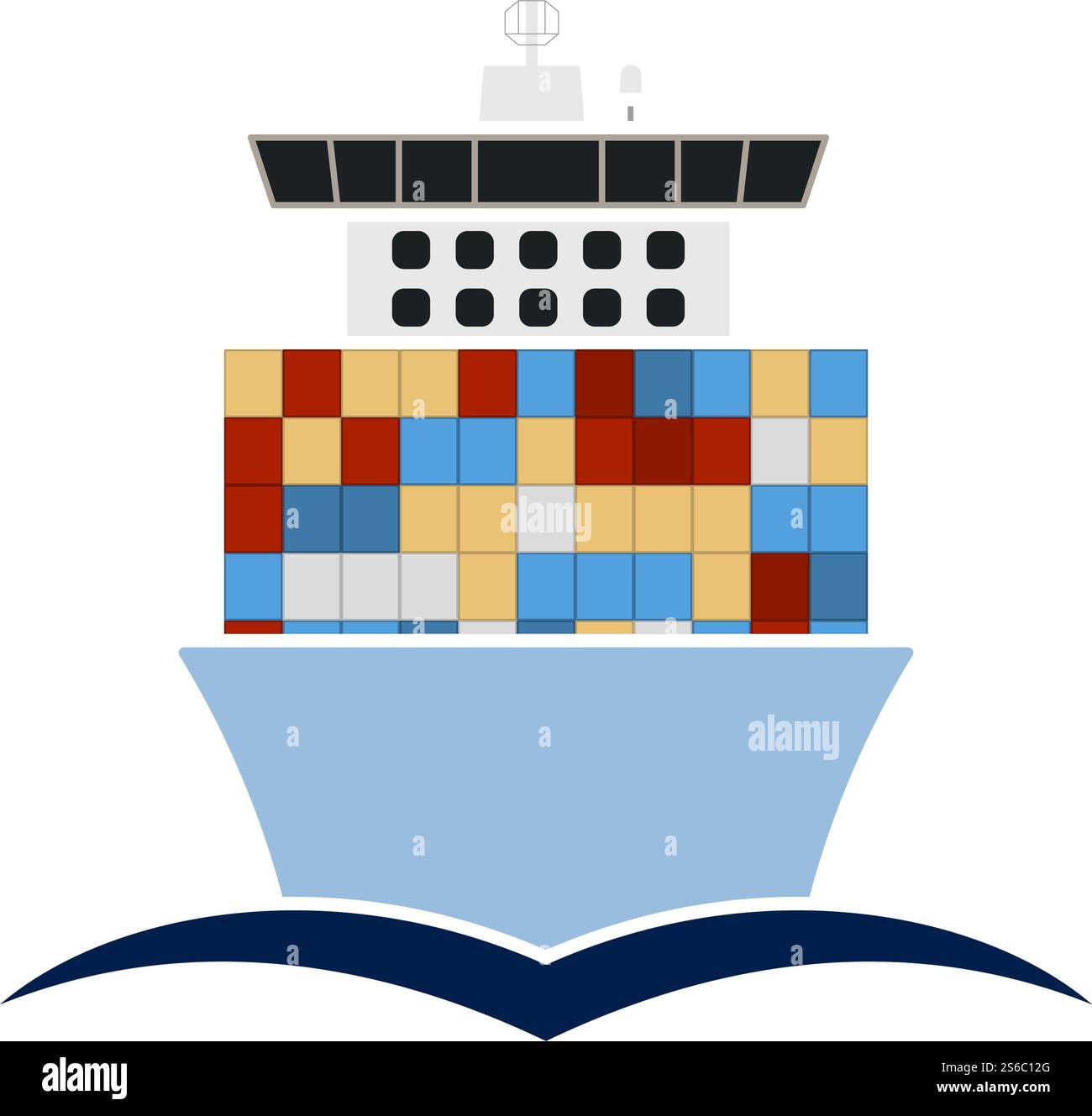 Container Ship Icon. Flat Color Design. Vector Illustration Stock ...