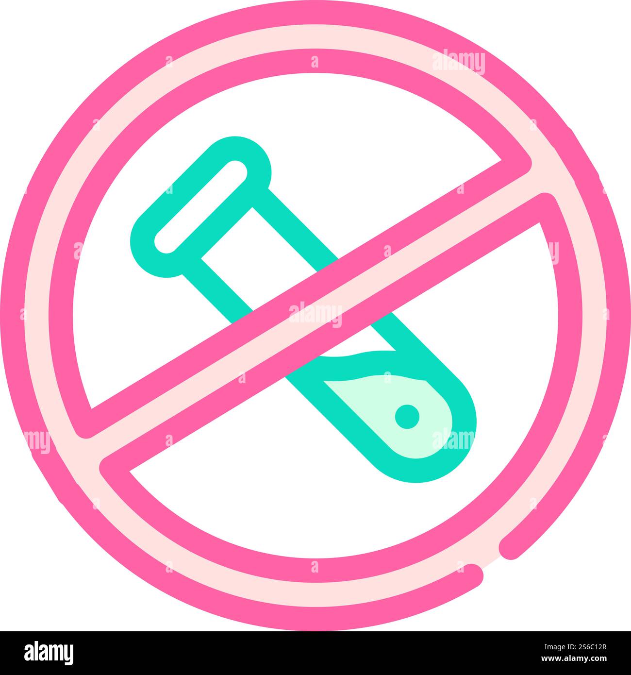 gmo free flask crossed out mark color icon vector. gmo free flask ...