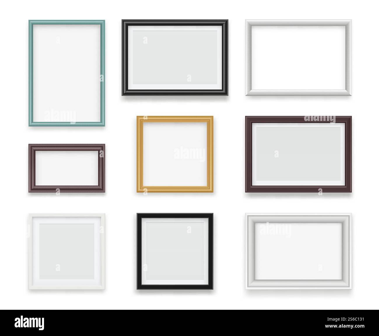 Vintage frames. Wooden painting and photo empty boards for exhibition ...