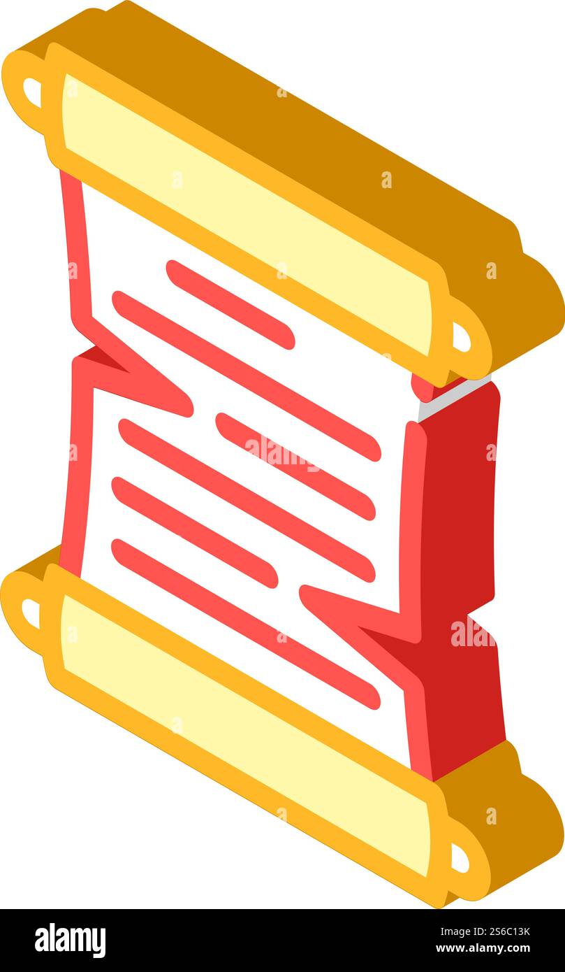 paper scroll isometric icon vector. paper scroll sign. isolated symbol ...