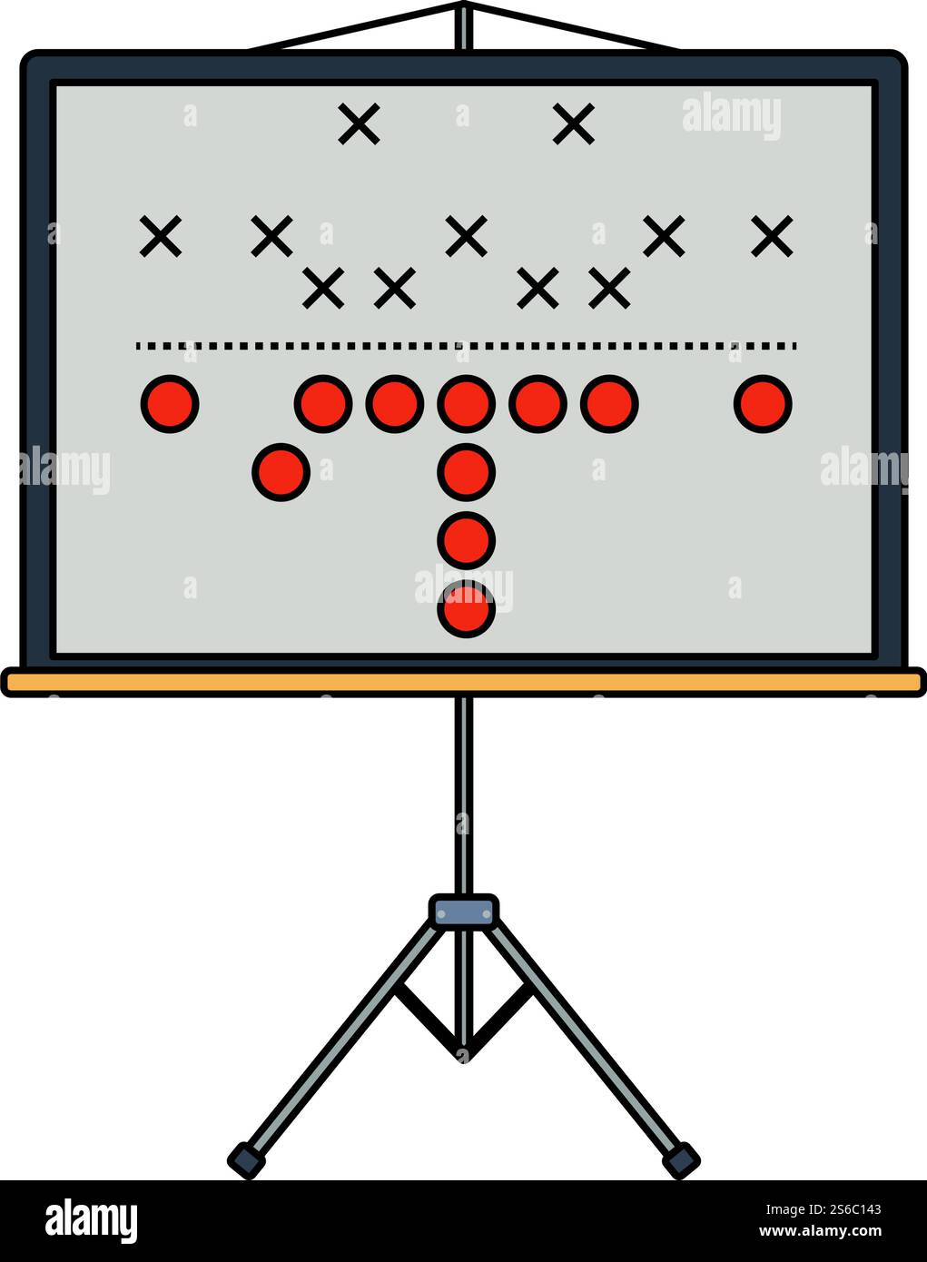 American Football Game Plan Stand Icon. Editable Outline With Color ...