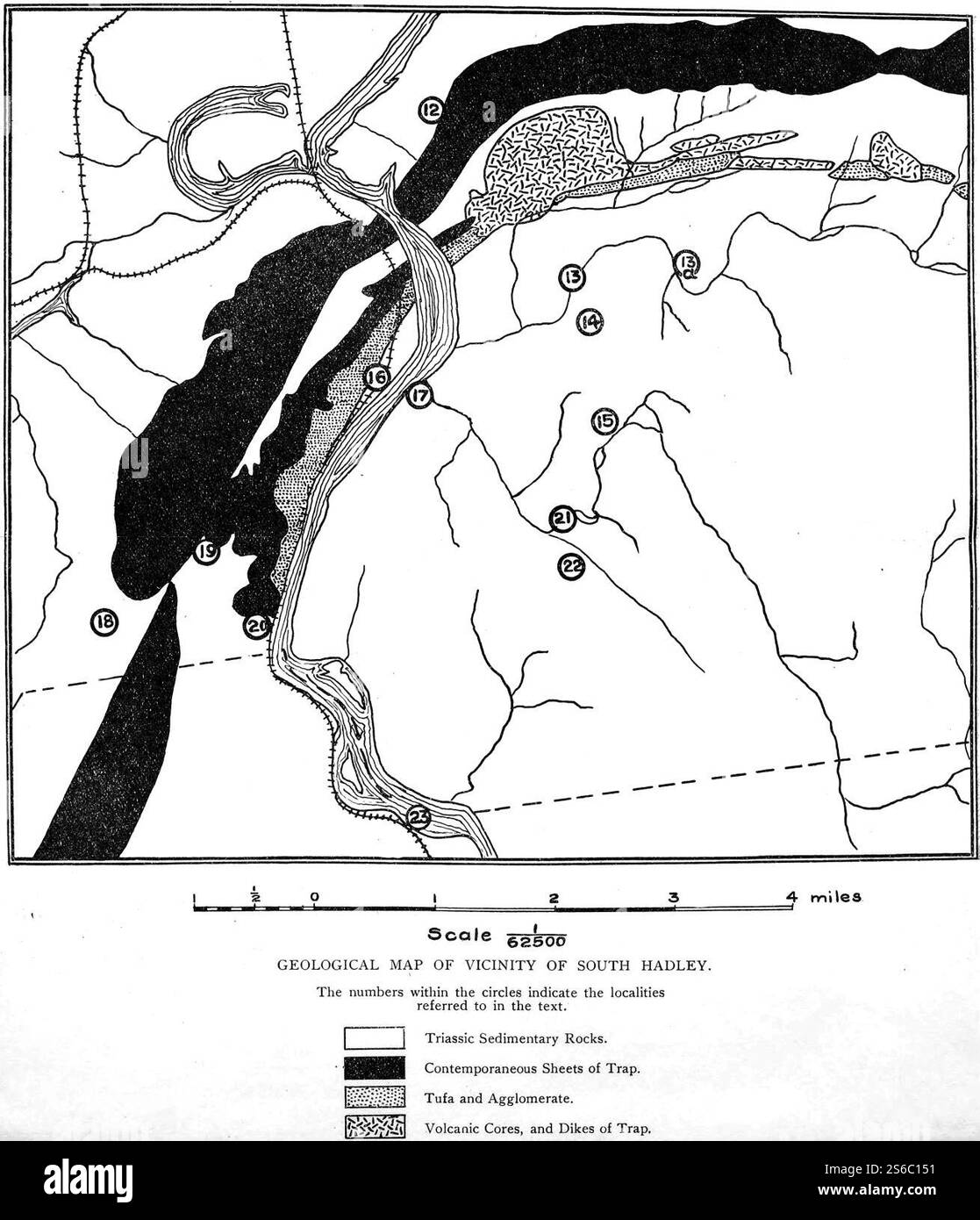Geological map of South Hadley Stock Photo - Alamy
