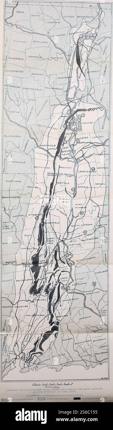 Geological map of the Connecticut Valley Stock Photo - Alamy