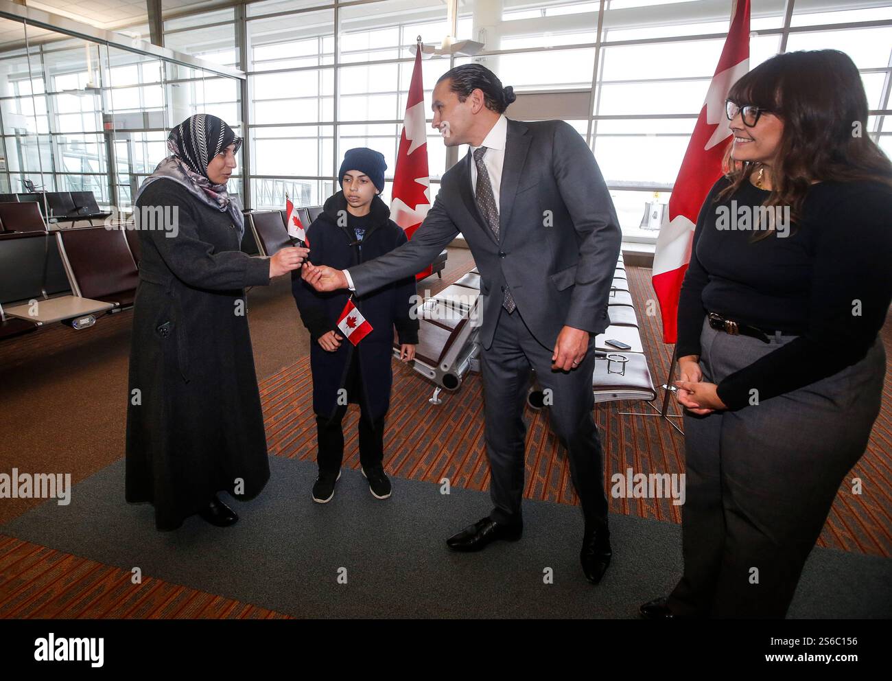 Winnipeg, Canada. 16th Jan, 2025. Manitoba Premier Wab Kinew and his ...
