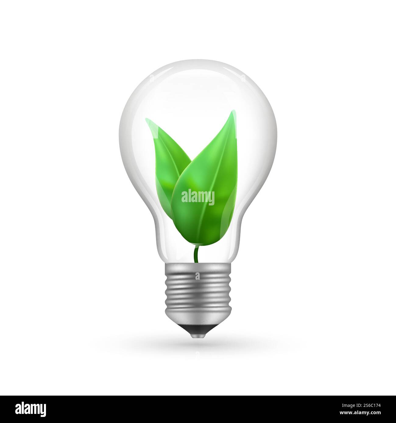 Realistic eco light bulb isolated on white background. Energy economy lamp vector illustration ...