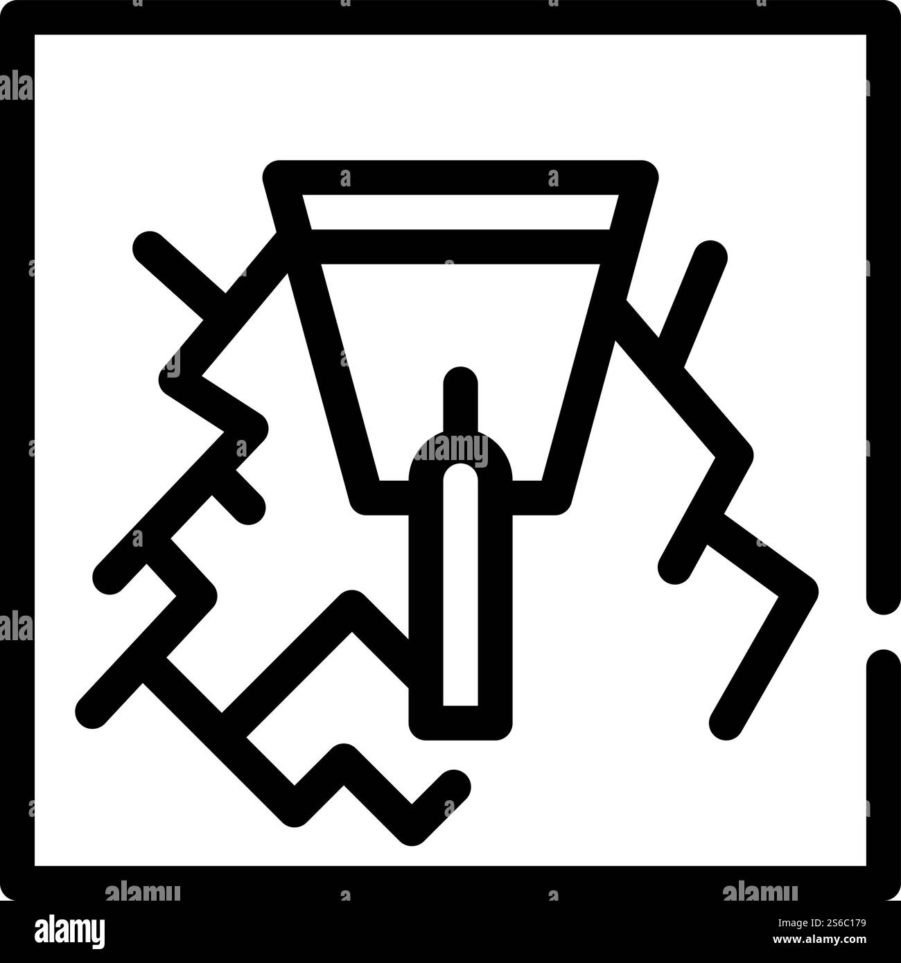 wall gaps plaster line icon vector. wall gaps plaster sign. isolated ...