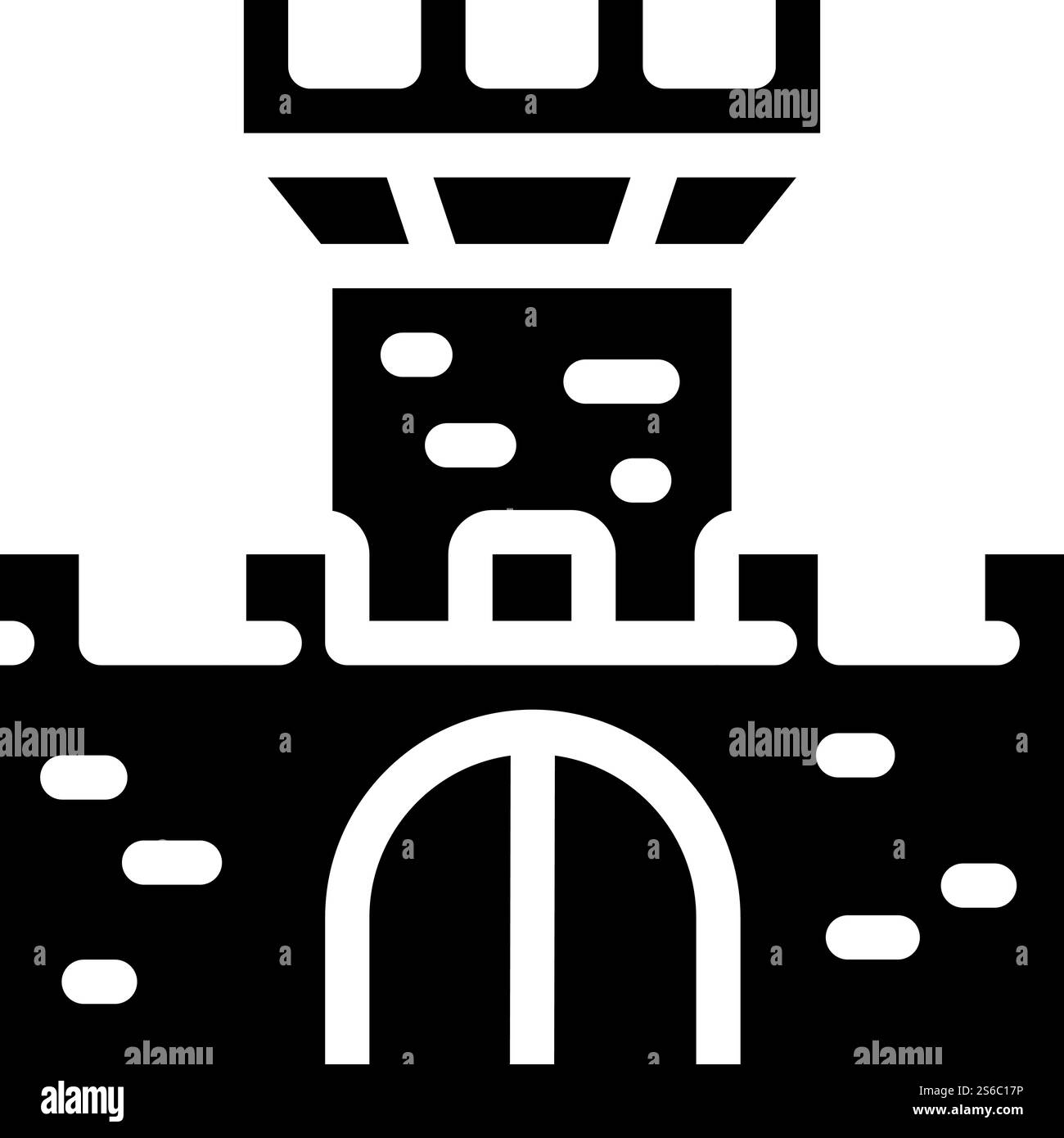medieval castle glyph icon vector. medieval castle sign. isolated ...