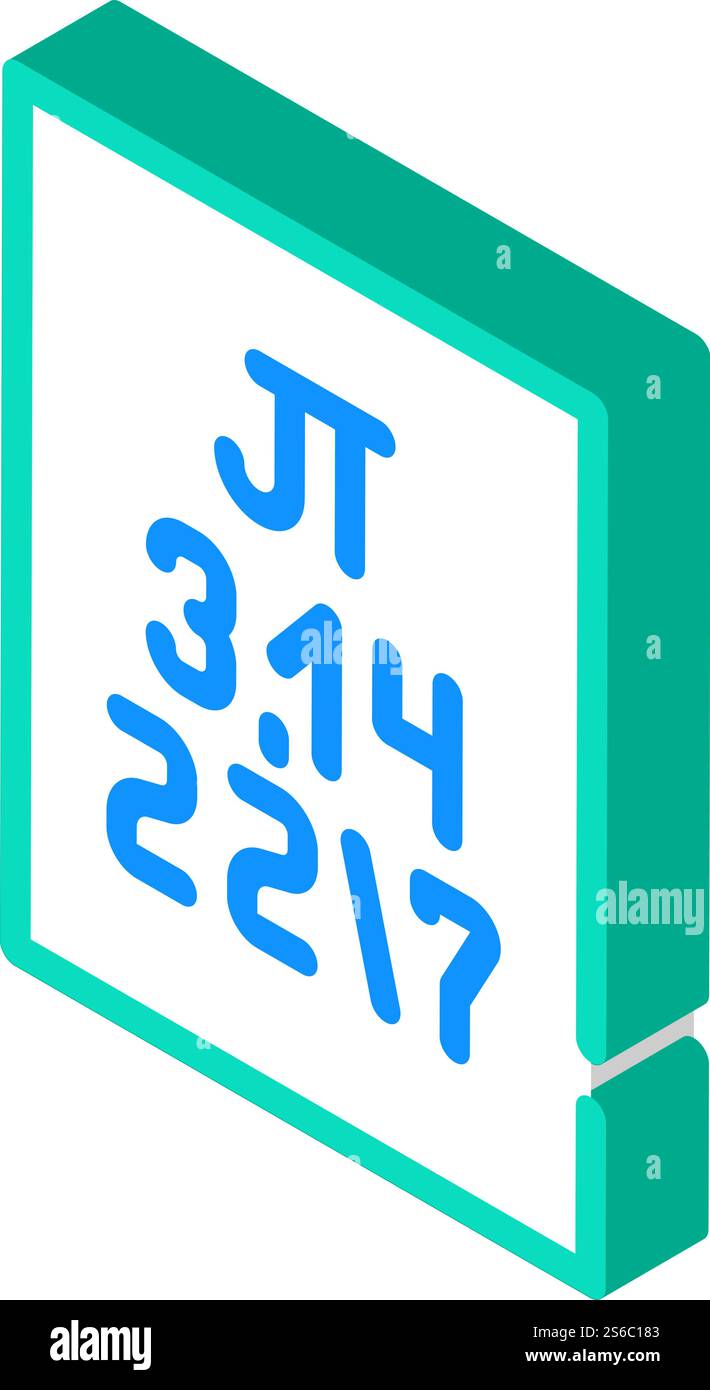 pi numbers isometric icon vector. pi numbers sign. isolated symbol ...