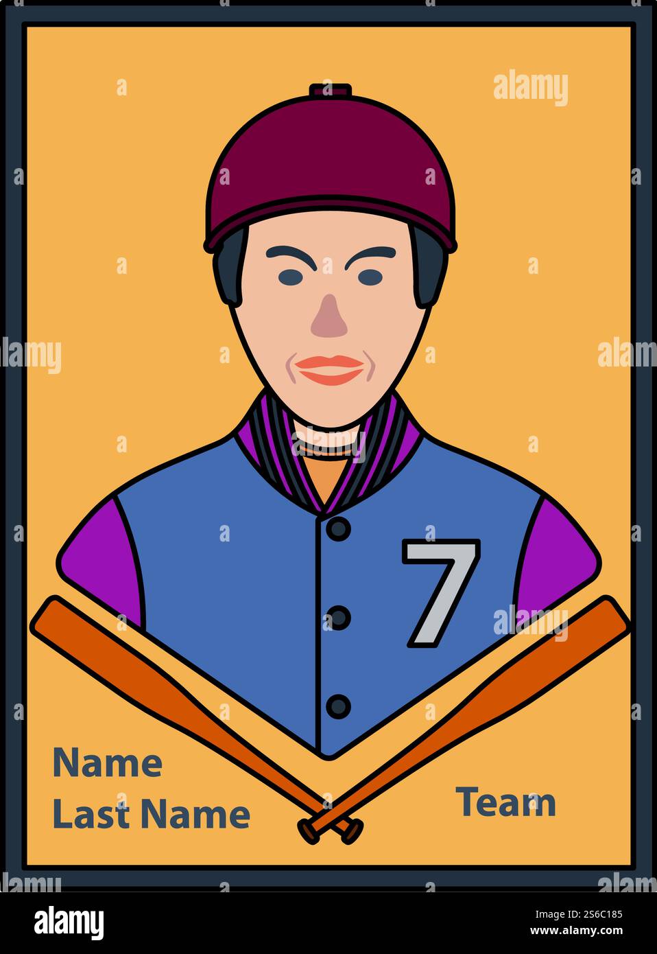 Baseball Card Icon. Editable Outline With Color Fill Design. Vector ...