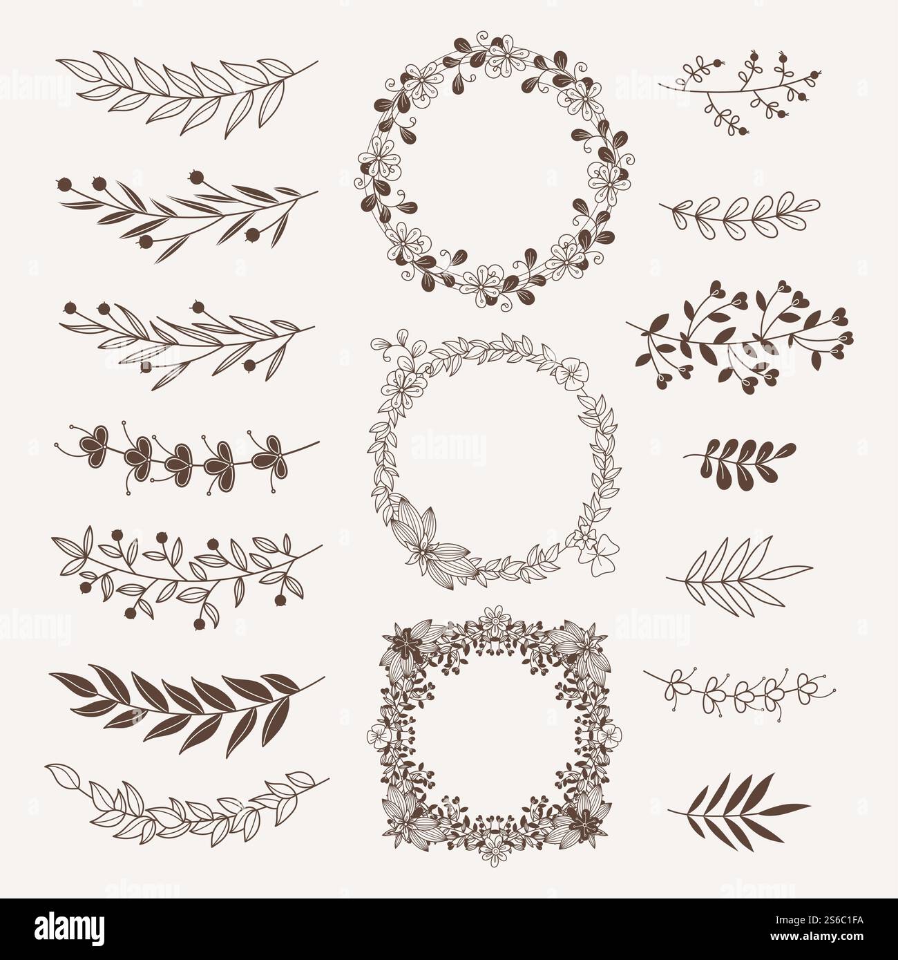 Floral dividers, borders and frames vector collection. Vintage ornate ...