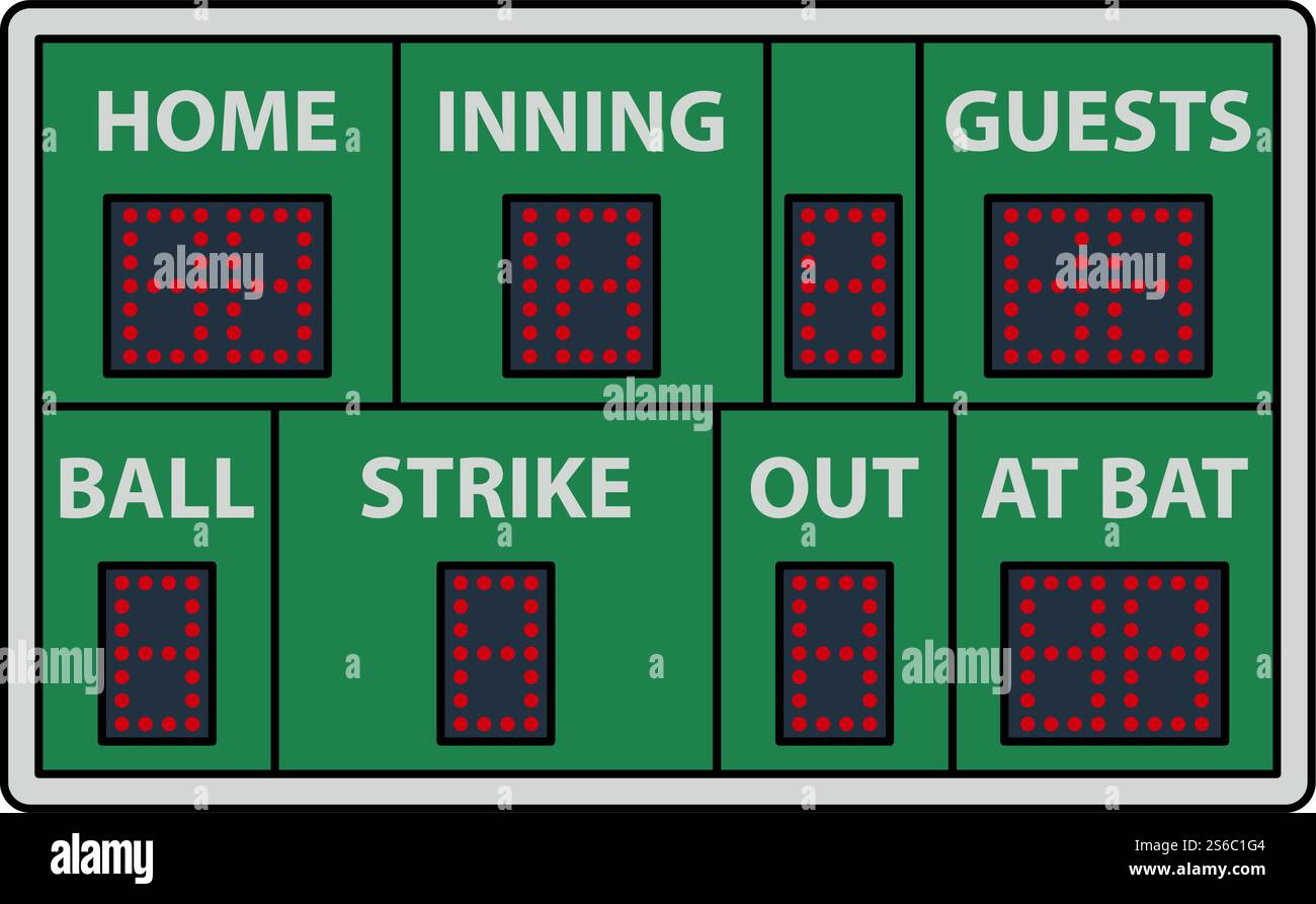 Baseball Scoreboard Icon. Editable Outline With Color Fill Design ...