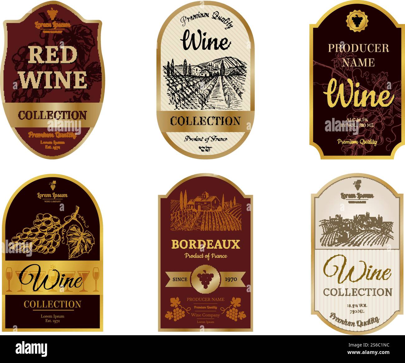 Vintage champagne labels Stock Vector Images - Alamy