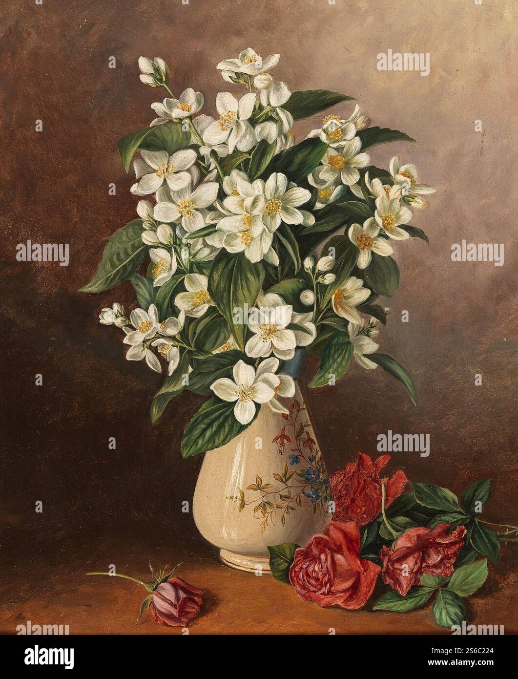 Georg Daumer Stillleben mit Rosen und Jasmin in Vase Stock Photo - Alamy